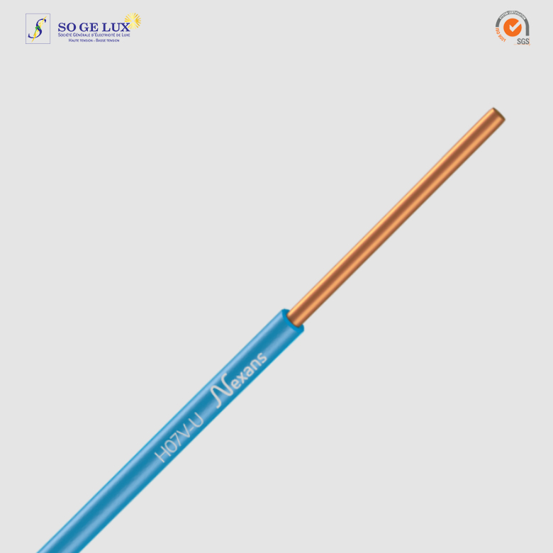 Fil électrique rigide H07VU 1.5² rouge - Couronne de 100m - Sogecom